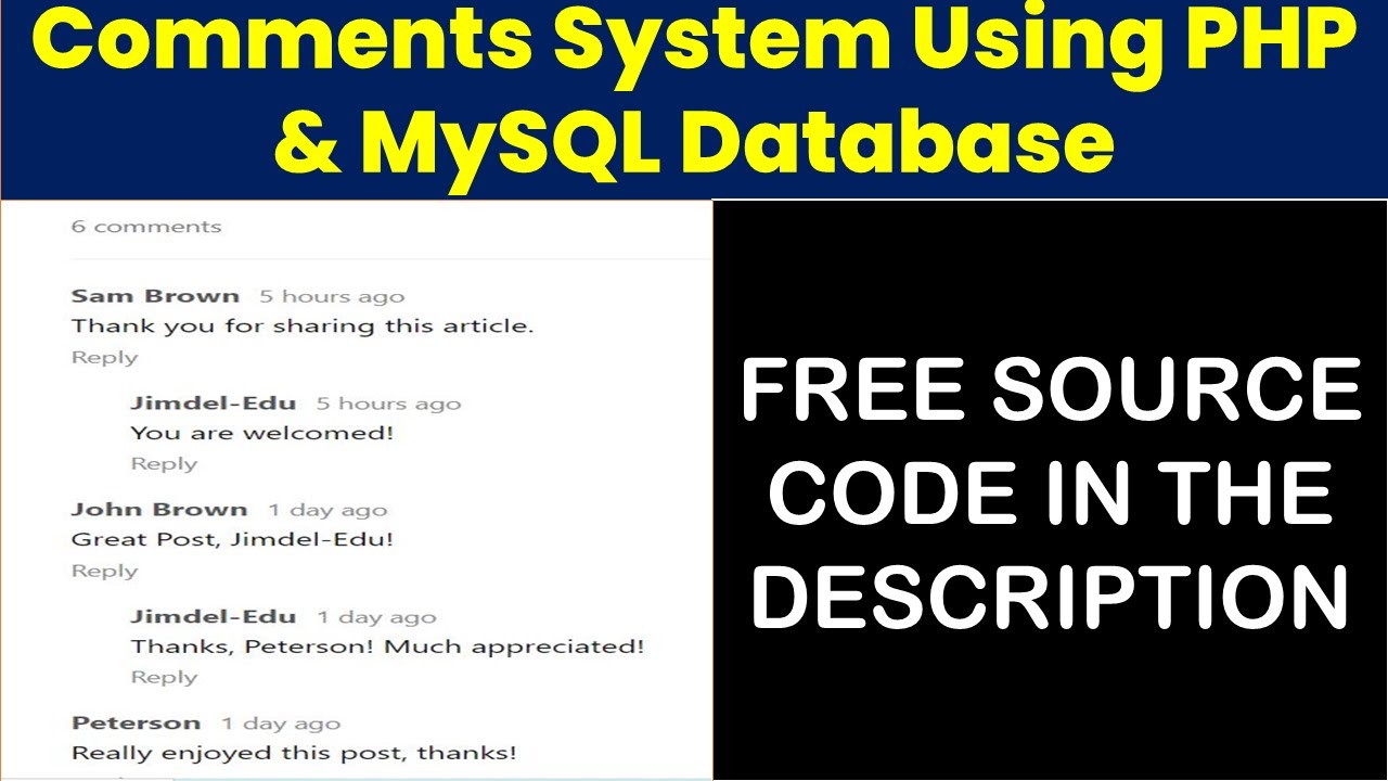 Comments System in PHP With MySQL Database | Source Code