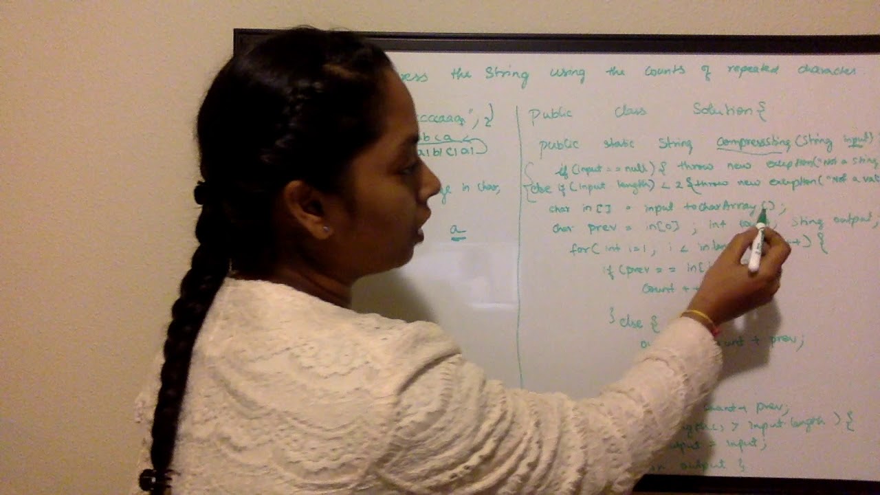 Compress the string using the counts of repeated character in java