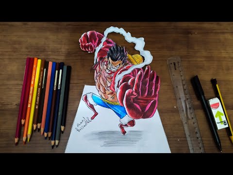 How To Draw Monkey D. Luffy Gear 4 ( 3D ) - One Piece