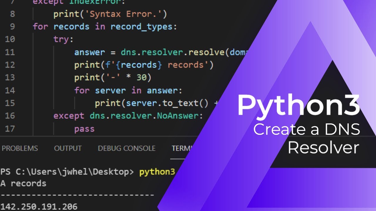 Create Your Own Python DNS ENUMERATION TOOL
