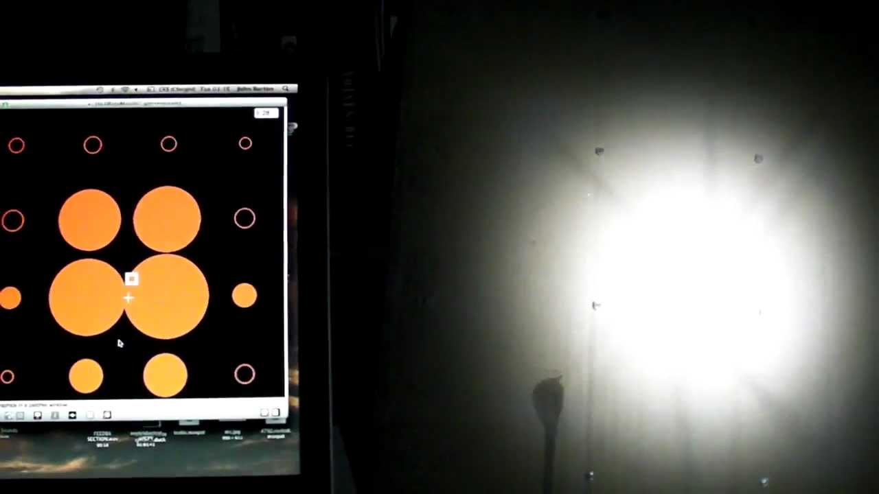 4am quick test of the 16 LDR to Max/MSP light/sound interface.