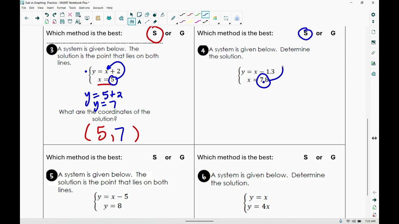Sub vs Graphing WS