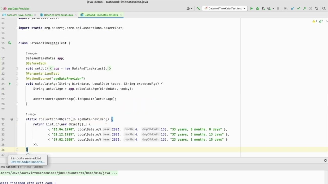 java hands on age calculation using LocalDate class
