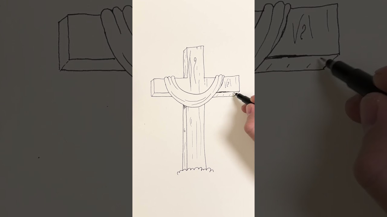 How to Draw a Simple Cross #drawing #cross #jesus
