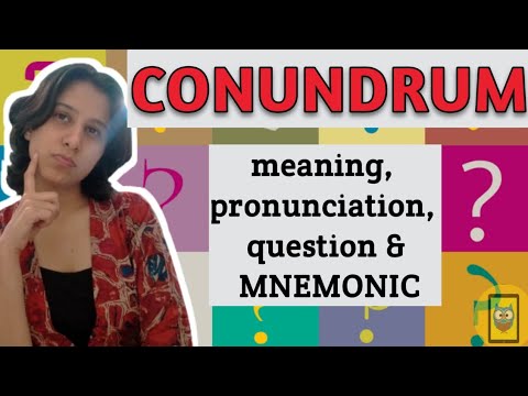 #52 Conundrum | Meaning Mnemonic Pronunciation | Vocabulary | Barron’s 333| CAT GRE GMAT SAT CDS SSC