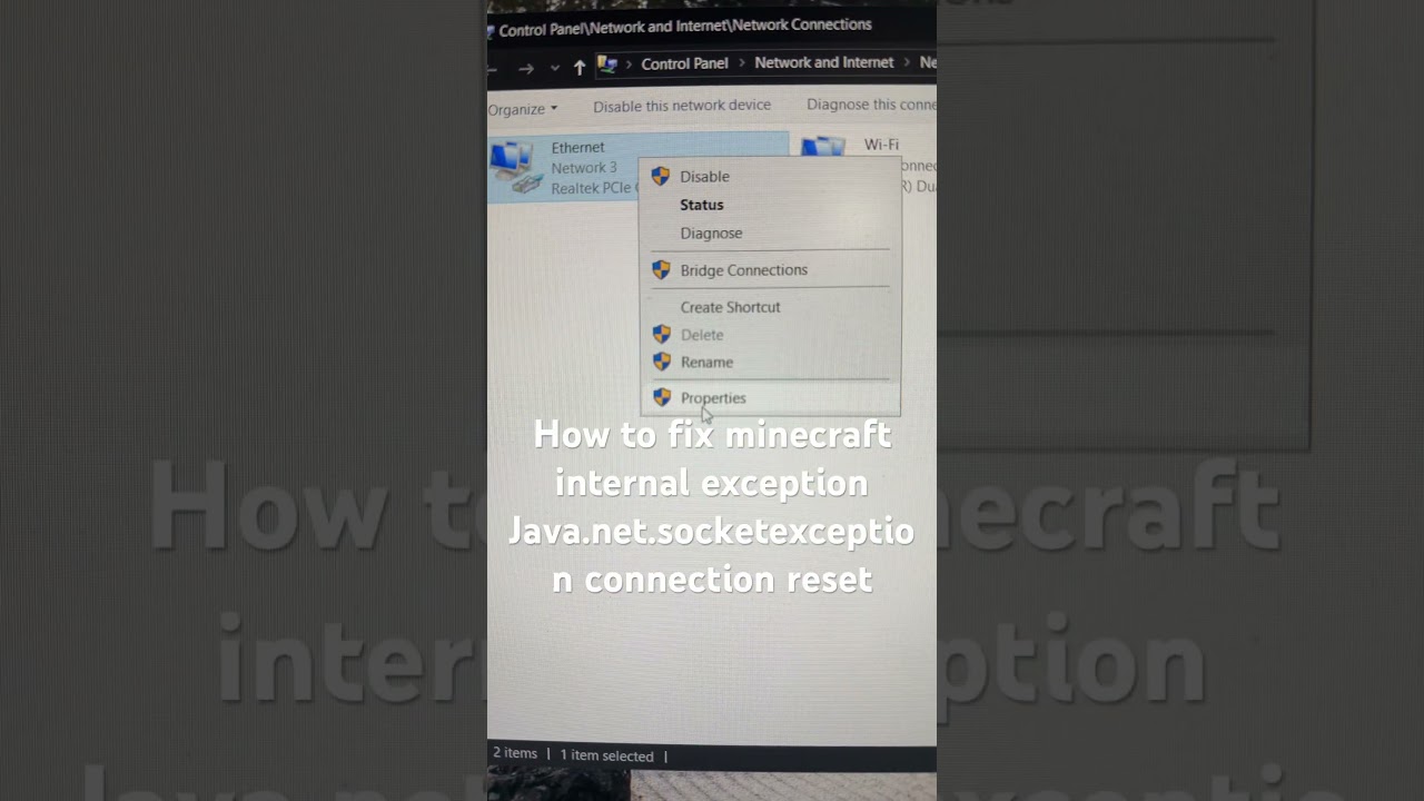 How to fix minecraft internal exception Java.net.socketexception connection reset