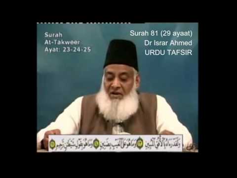81 Surah Takwir Dr Israr Ahmed Urdu