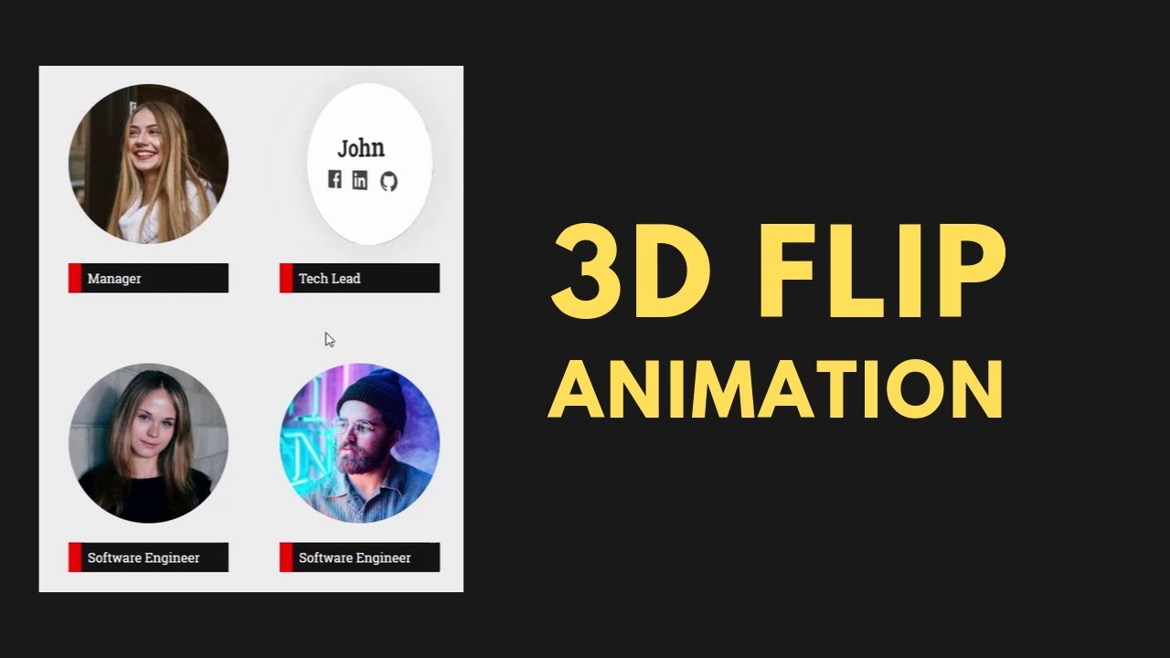 3D Flip Animation Using HTML & Pure CSS