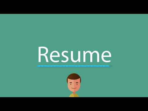 Resume pronunciation