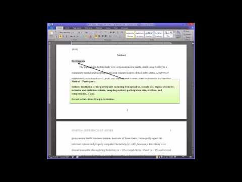 APA Style - Major Section Headings of a Manuscript