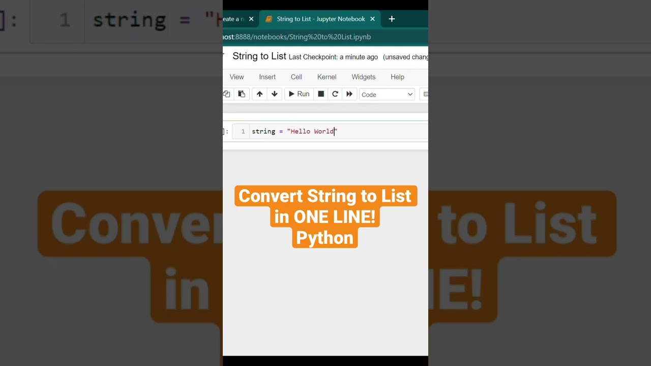 Convert String to List in ONE LINE! Python #shorts #python #programming #coding #tutorial