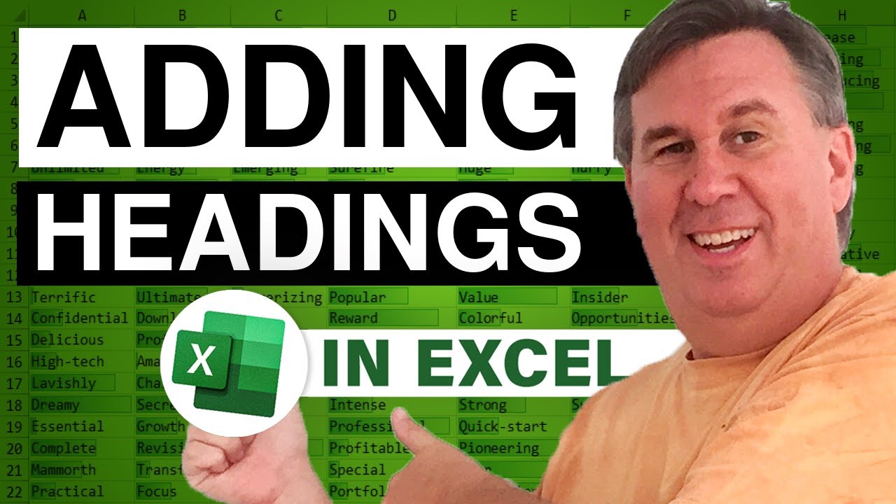 Mrexcels Learn Excel 546 Adding Headings Mrexcel Message Board
