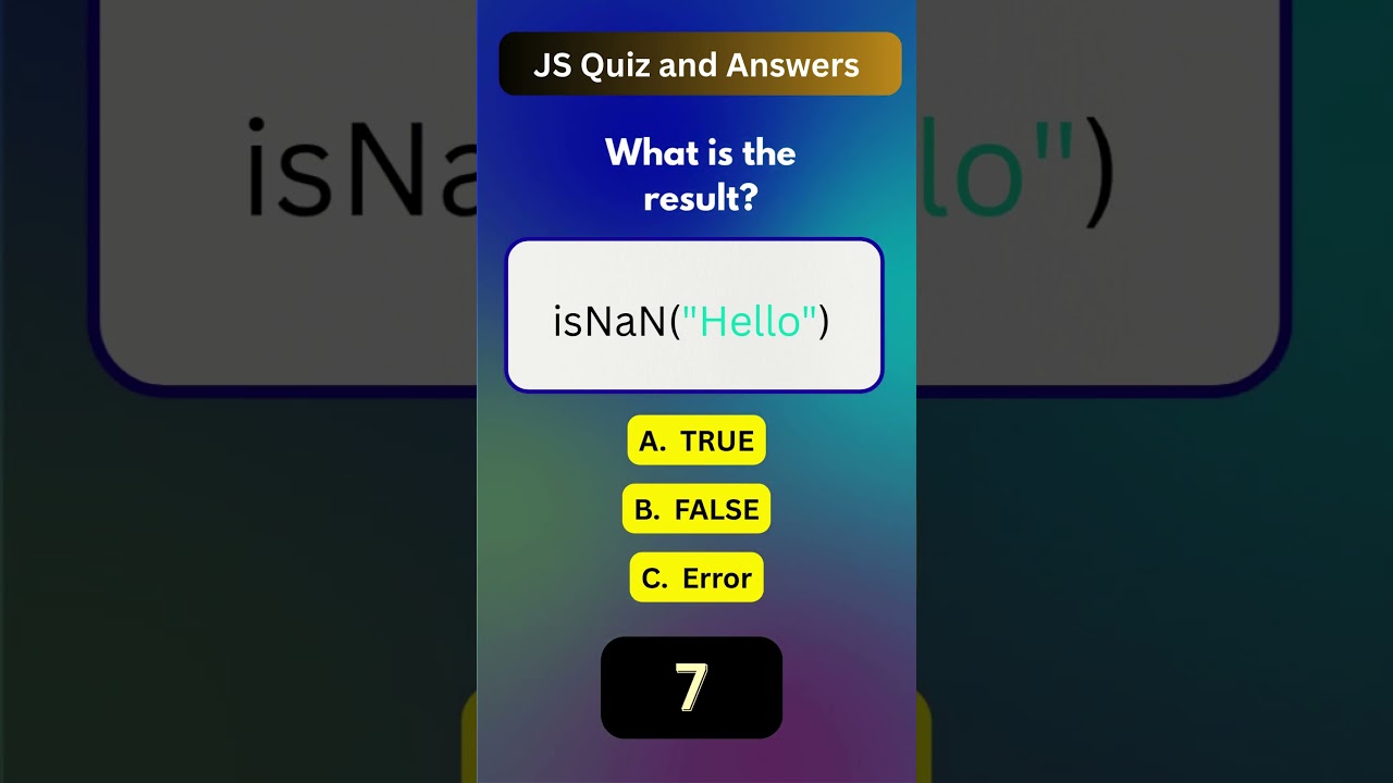 JS Quiz 18 of 1000 | JavaScript Quiz and Answers | Web Development Skills