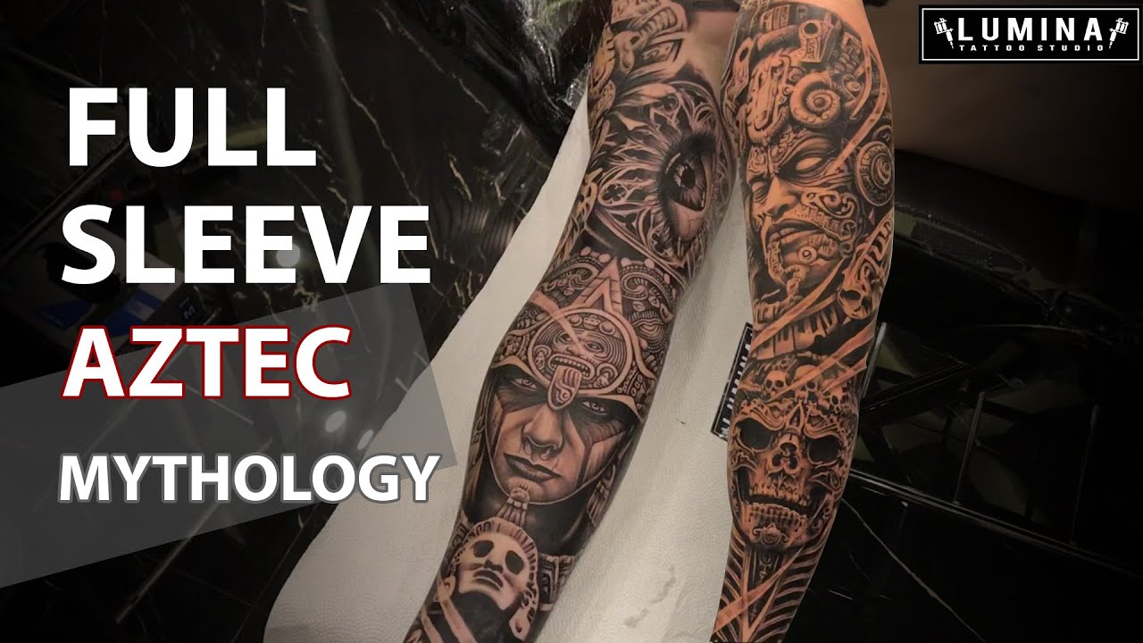 AZTEC MYTHOLOGY 2 DAYS DONE!!! - FULL SLEEVE TATTOO