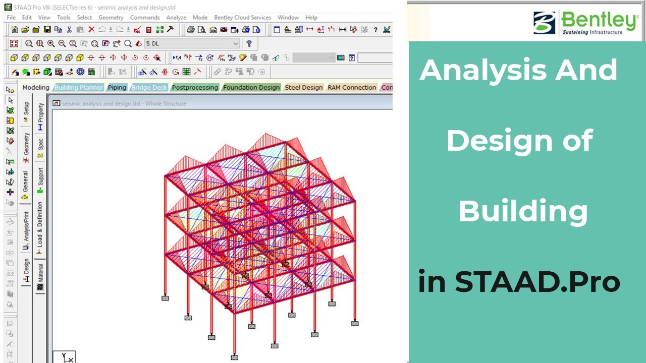 Analysis and Design of Multistorey Building: STAAD.Pro Tutorials