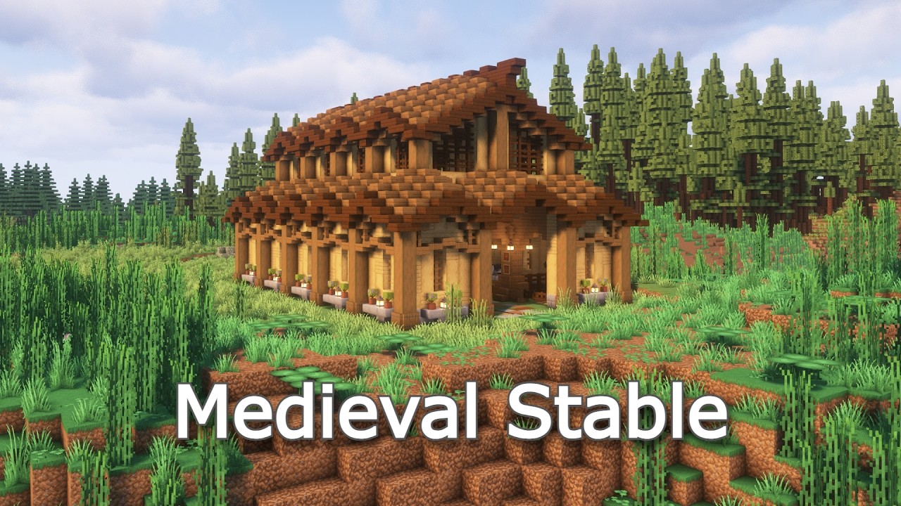 Medieval Stable | Tutorial | Survival Build | 4K
