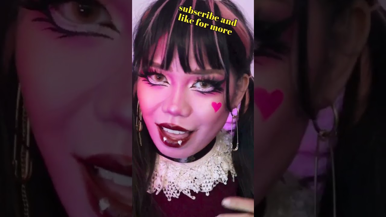 Hi im draculaura 💕🧷 #makeup #draculaura #monsterhigh #halloween2022