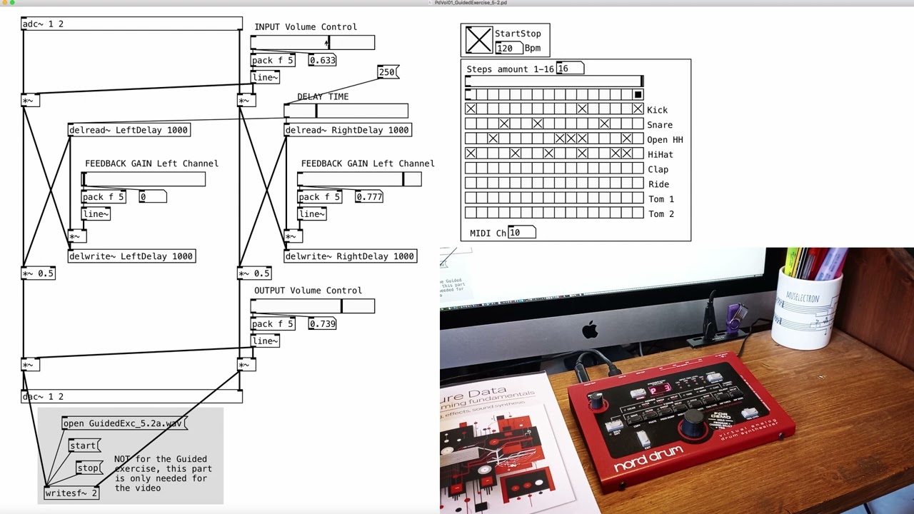 Pure Data programming fundamentals - Guided exercise 5.2 demo