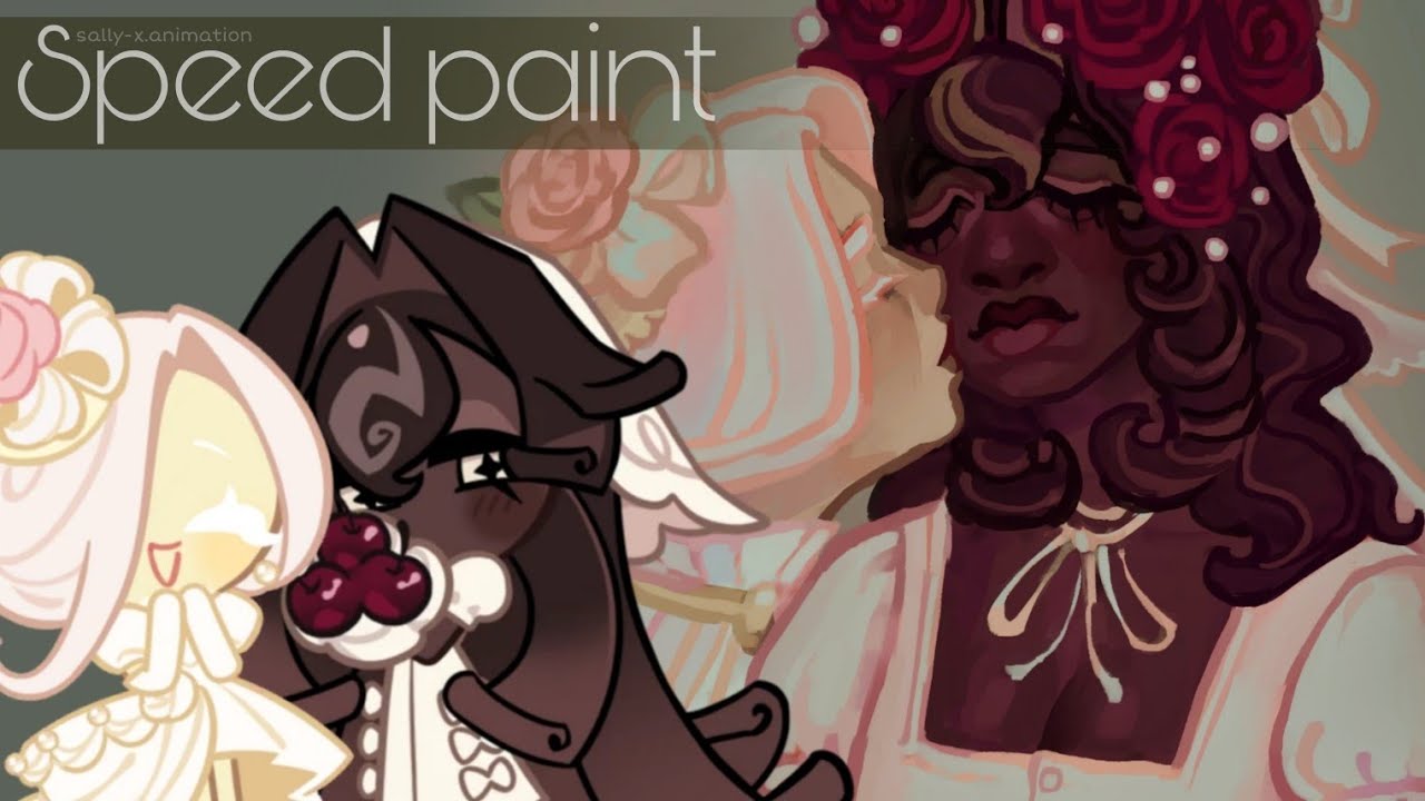 //SPEED PAINT//  Drawing wedding cake cookie and black Forrest cookie for crk♡♡♡