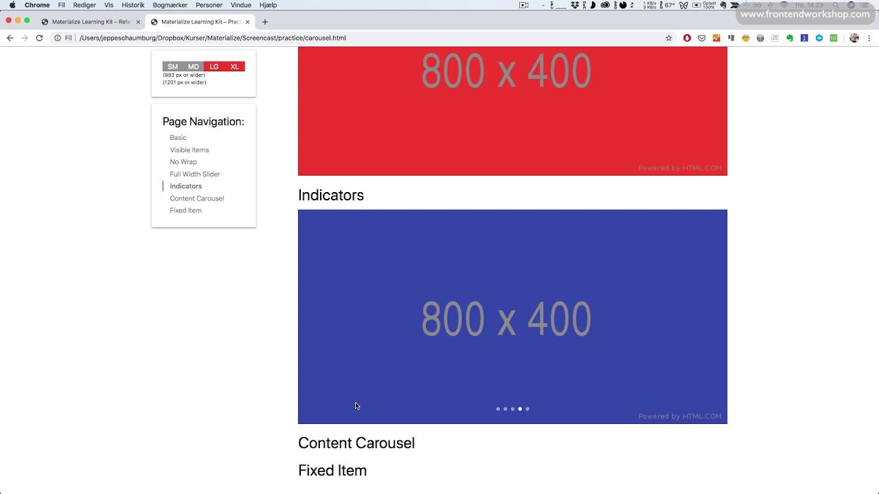 Materialize: JavaScript – Carousel
