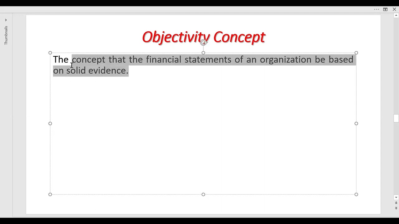 Objectivity Concept | GAAP