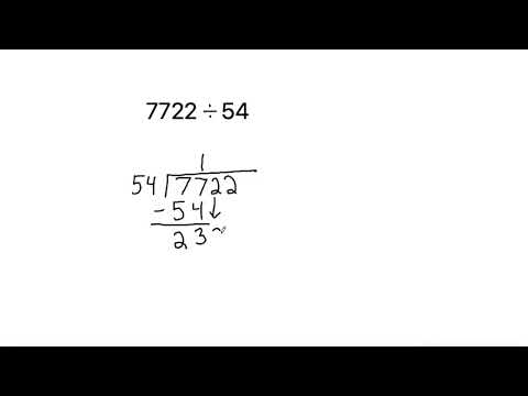 Long division: 7722 divided by 54