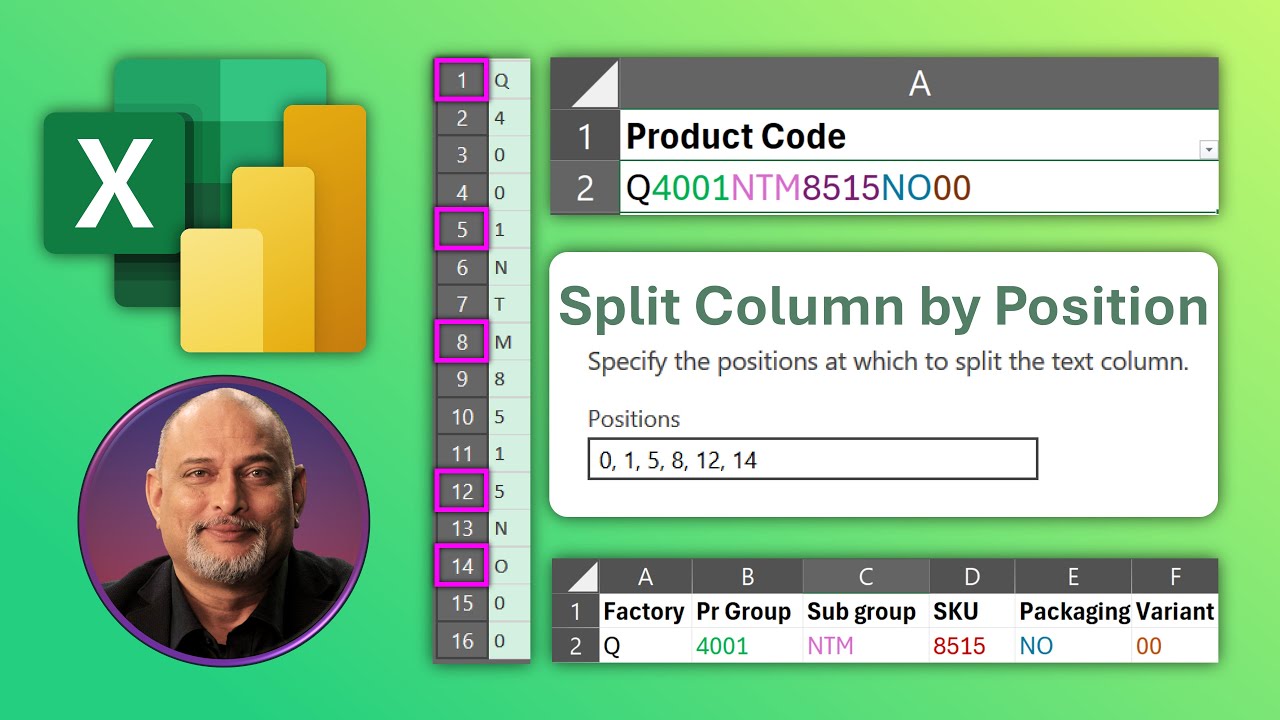 Split column by position - Power Query  | @efficiency365