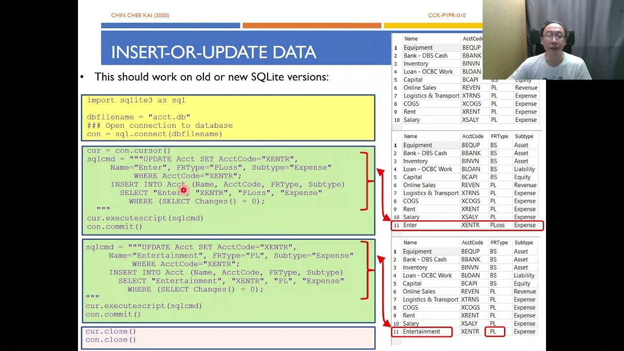 Python Programming - Python SQLite T03 - Insert, Update, Delete Row (Part 3/3)