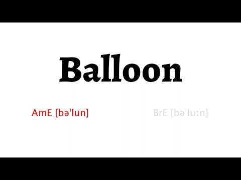 How to Pronounce balloon in American English and British English