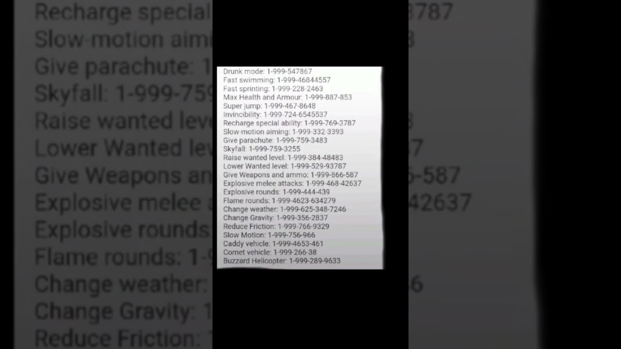 All gta 5 number cheat codes for story mode     #gta #gta5 #gtaonline #cheatcodes #gtav #gtarp #gta6