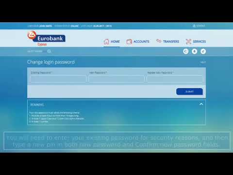 How to change your login password? Eurobank Cyprus E-Banking platform