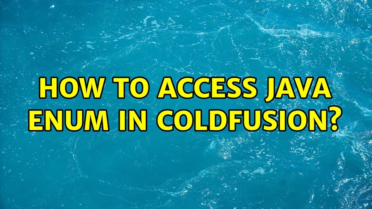 How to access Java Enum in ColdFusion?