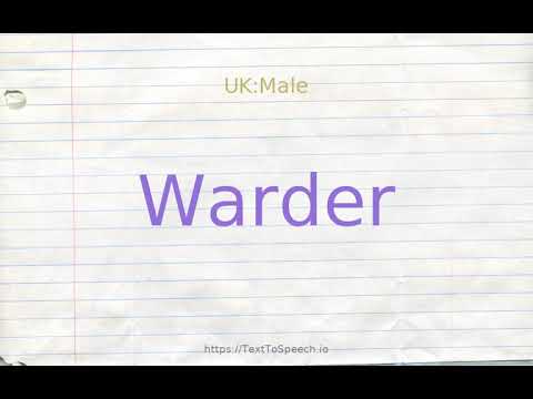 How to pronounce warder
