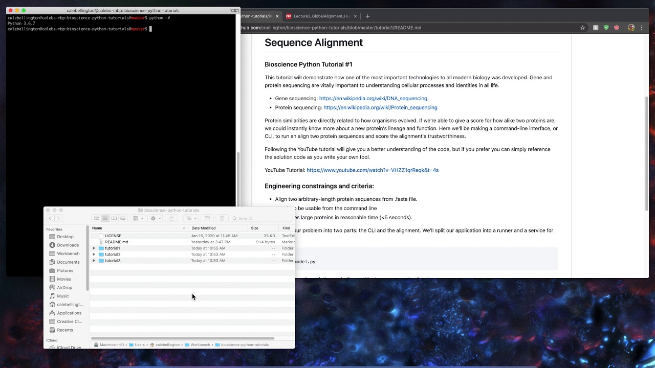 Bioscience Python Tutorial 1 Part 1 (Sequence Alignment CLI)