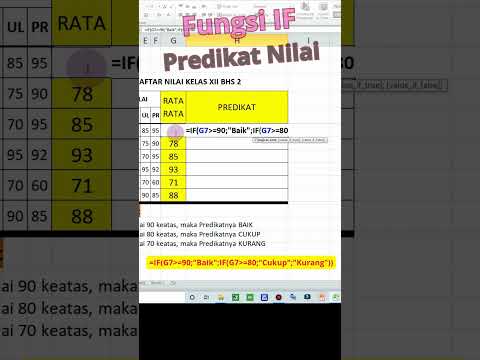 Membuat PREDIKAT NILAI dengan Rumus IF Pada Microsoft Excel #office2010 #microsoftexcel #exceltips