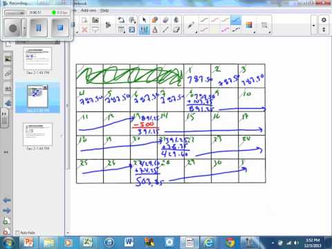 Credit Card Calendar Example
