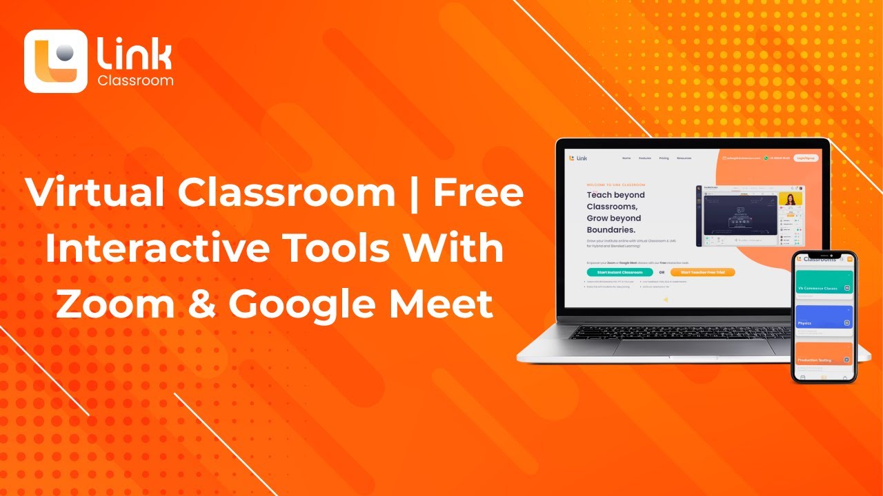 Virtual Classroom | FREE interactive tools with Zoom & Google Meet | Link Classroom