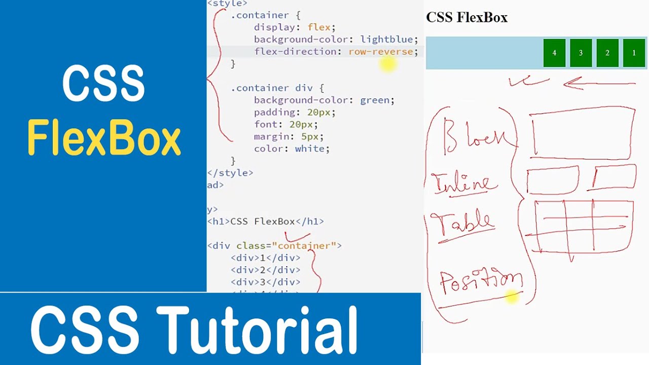#53 CSS Flexbox Layout Module | Flex Container | Flex Direction | CSS Tutorial