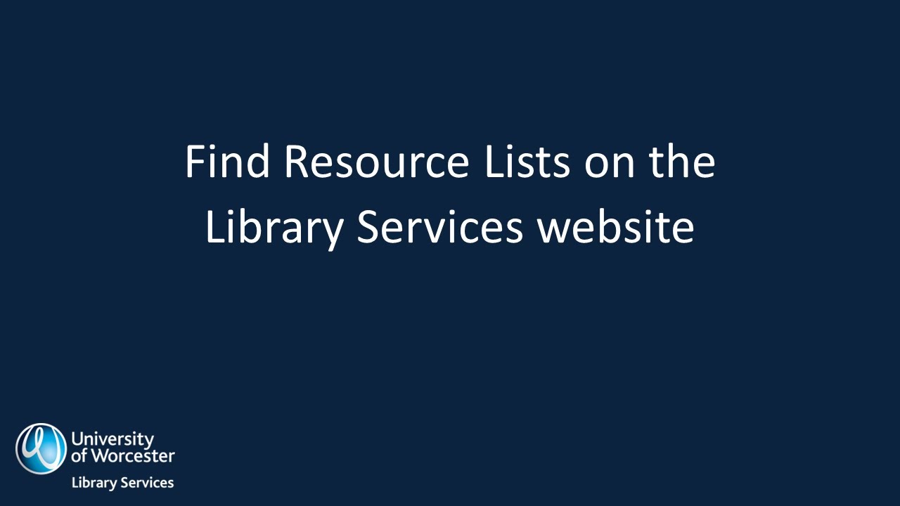 Find resource lists on the Library Services website