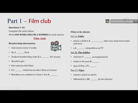 IELTS listening actual test Part 1: film club (answer+ transcript)