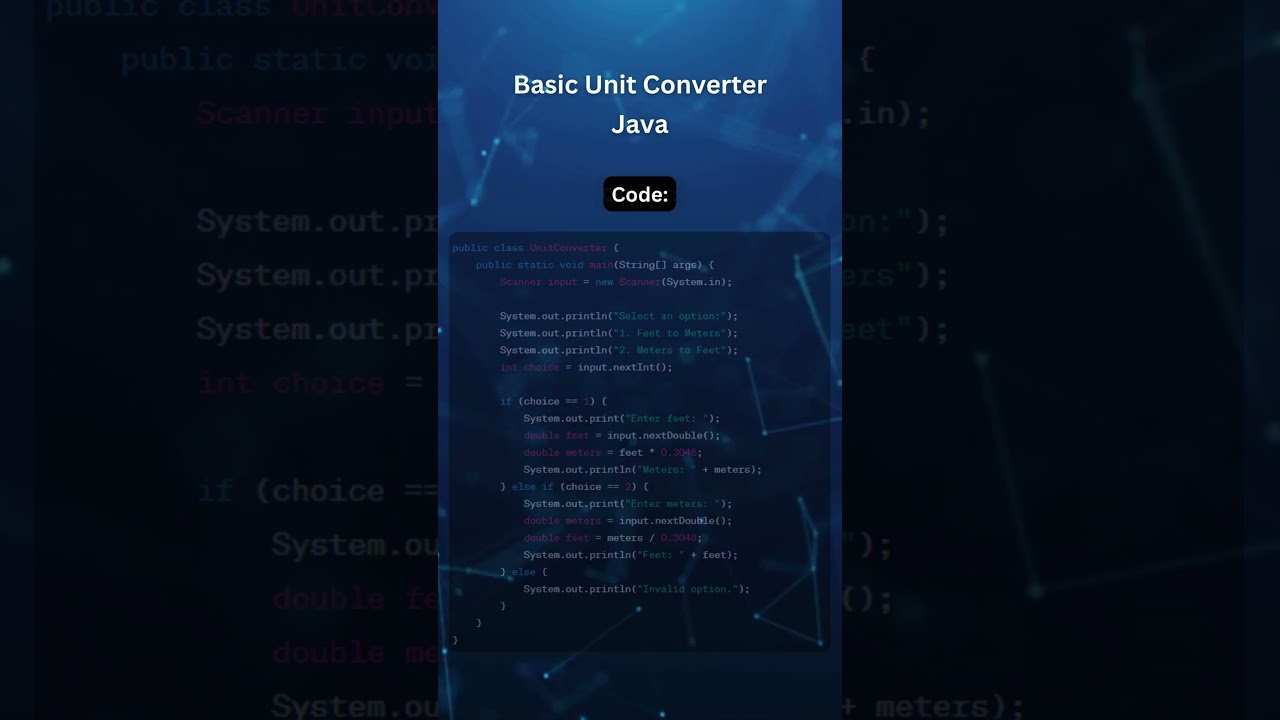 Basic Unit Converter in Java #coding #gaming #code #coder #java #tutorial #developer