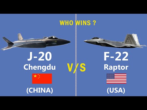 Comparison of China's built J20 and USA's built Raptor F 22 fighter jet. #USA #CHINA
