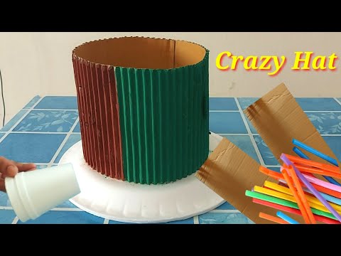 Crazy Hat Craft for Environment Day/ Recycle Crazy Hat Craft for School Project