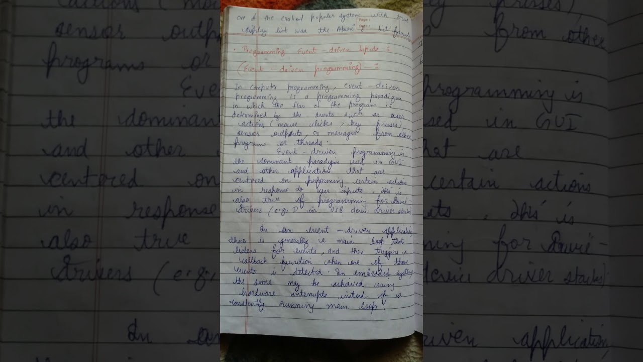 Programming event driven inputs