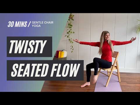 Chair Yoga | 30 min | Seated Flow with Twists | Cara Kircher