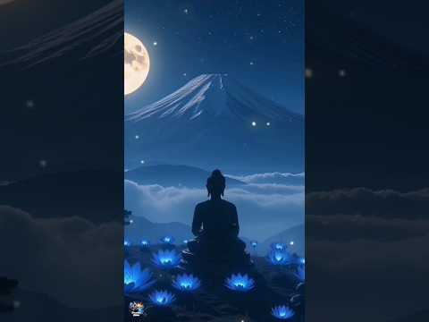 #Buddha under the Sacred #MountFuji ✨🌌 #396Hz #528Hz #SleepAid #StressRelief #MeditationMusic #ASMR