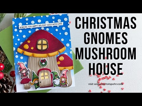 Christmas Gnomes Mushroom House (Mama Elephant)