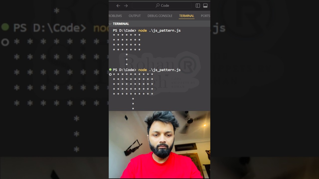 Javascript Flower Stem Pattern | Javascript Tutorial #shorts #javascript #codingshorts #coderohan