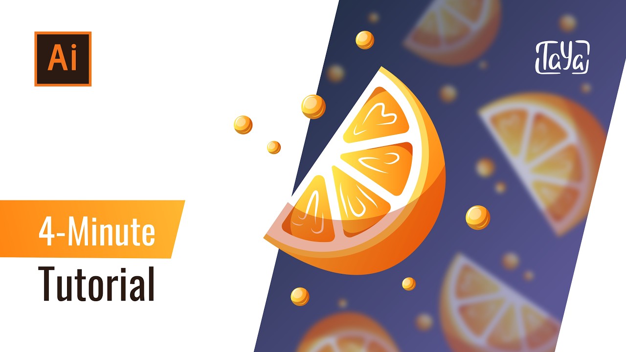 Easy Orange Slice Drawing | Vector Art for Beginners