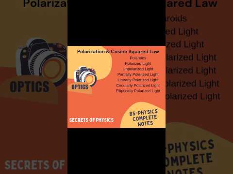 Polarization Notes || Cosine Squared Law|| Polaroids || Secrets of Physics #bsphysics #polarisation